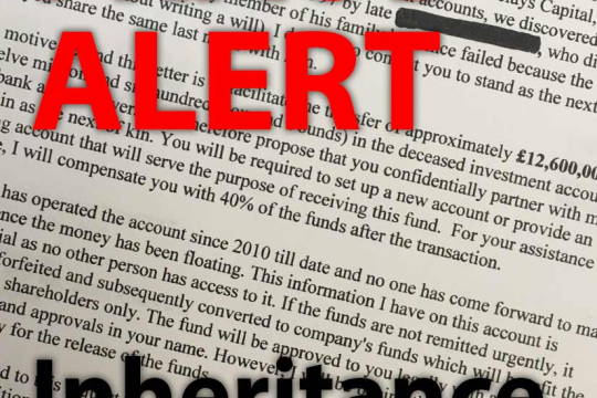 FRAUD ALERT – Inheritance Scam | New Brunswick Financial and Consumer ...